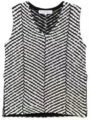 JW Anderson Chevron-knit Top - Black