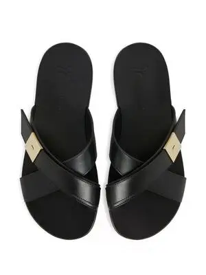 GIUSEPPE ZANOTTI Flavien Crowned Leather Sandals