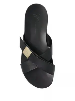 GIUSEPPE ZANOTTI Flavien Crowned Leather Sandals