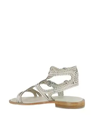Ash Paprika Leather Flat Sandals