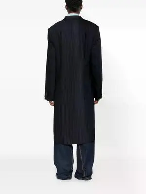 Miu Miu Single-breasted Pinstripe Virgin Wool-blend Coat