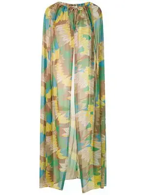AMIR SLAMA Sheer Cape Dress - Multicolour