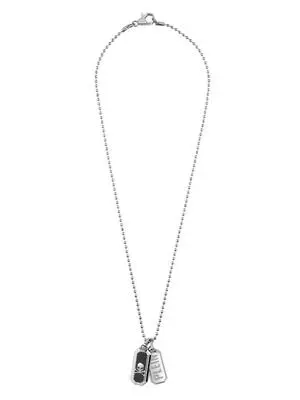 Philipp Plein Double Tag Necklace - Silver
