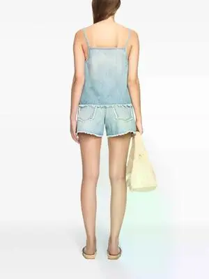 Off-White Frayed Denim Shorts