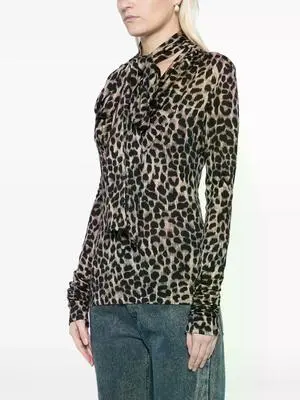Blumarine Animalier-print Blouse - Brown