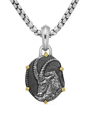 David Yurman 18kt Yellow Gold And Sterling Capricorn Amulet - Silver