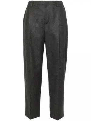 Brunello Cucinelli Mélange-effect Cropped Trousers
