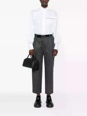Brunello Cucinelli Mélange-effect Cropped Trousers