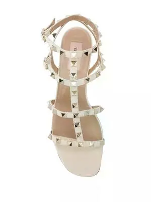 Valentino Garavani Rockstud Flat Calfskin Leather Sandals
