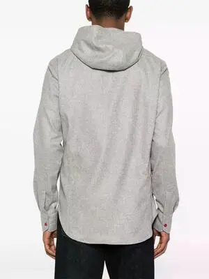 Kiton Mariano Flannel Hooded Shirt - Grey