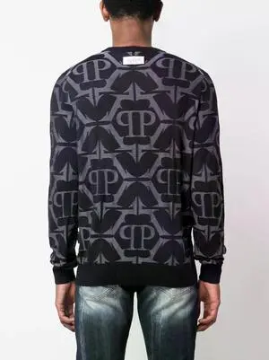 Philipp Plein Patterned Intarsia Knit Sweatshirt