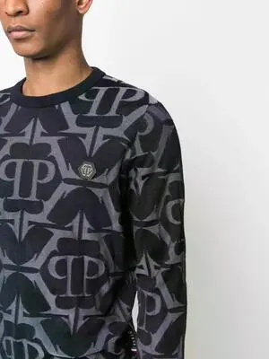 Philipp Plein Patterned Intarsia Knit Sweatshirt