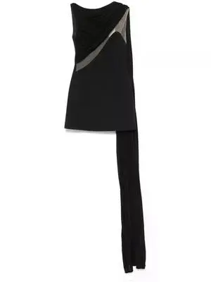 David Koma Tulle-insert Draped Mini Dress