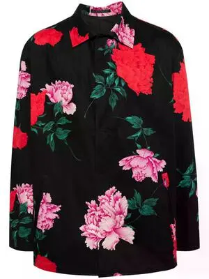 Yohji Yamamoto Floral-print Shirt Jacket - Black