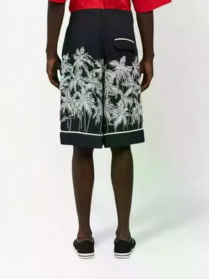 Palm Angels Palm-print Bermuda Shorts - Black