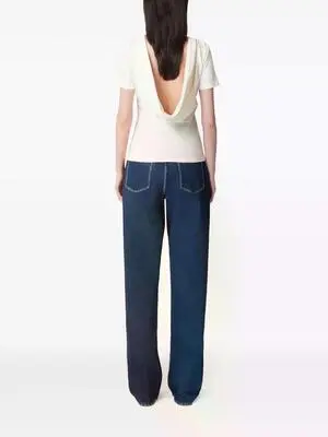 Nina Ricci Plunging Draped Back T-shirt