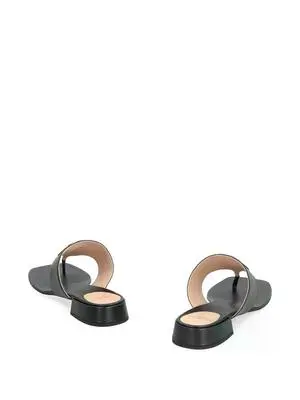 Valentino Garavani Vlogo Leather Slides - Black