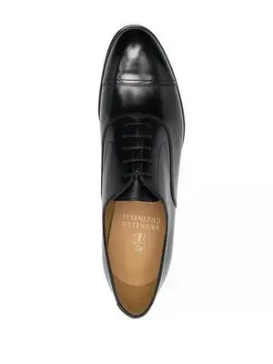 Brunello Cucinelli Lace-up Leather Oxford Shoes - Black