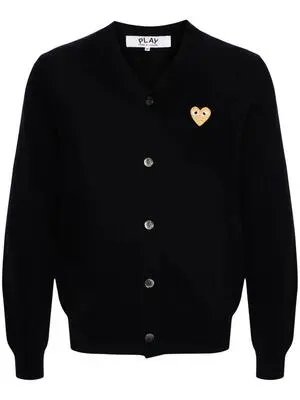 Play Comme Des Garcon V-neck Wool Cardigan