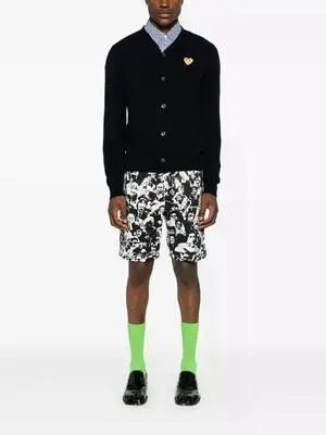 Play Comme Des Garcon V-neck Wool Cardigan