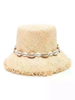 Alanui Ocean Dream Raffia Bucket Hat - Neutrals