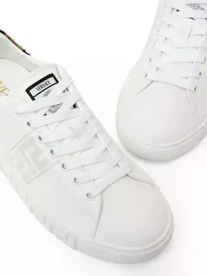 Versace Greca Leopard-embroidered Sneakers - White