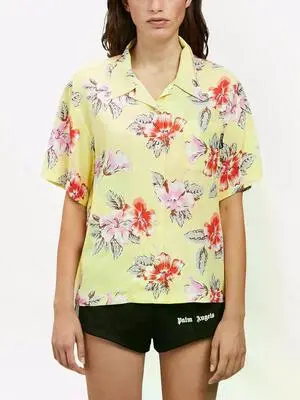 Palm Angels Hibiscus Print Short Sleeve Shirt