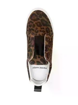 Pierre Hardy Leopard-pattern Suede Slider Sneakers - Brown