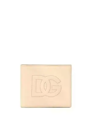Dolce & Gabbana Embossed-logo Bi-fold Wallet - Neutrals