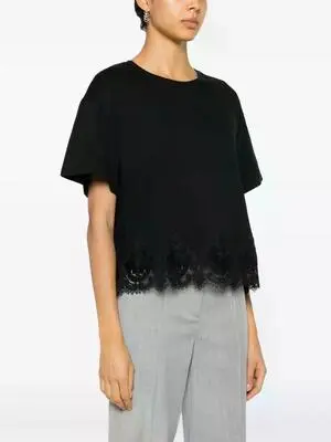 TWINSET Lace-trimmed Jersey T-shirt