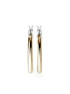 John Hardy 14kt Gold Jh Essential Hoop Earrings - Silver