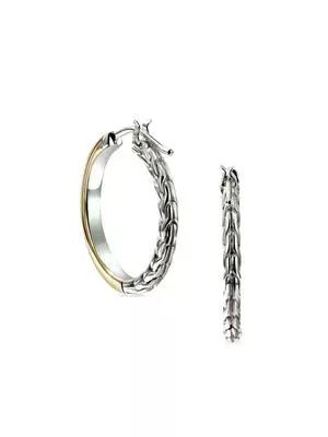 John Hardy 14kt Gold Jh Essential Hoop Earrings