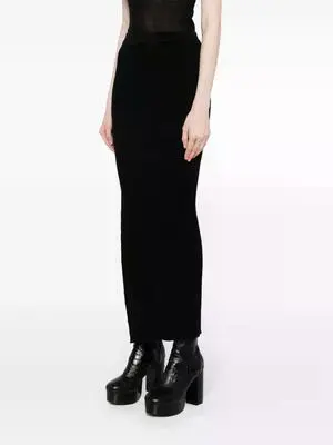 Rick Owens Ziggy Ribbed-knit Maxi Skirt