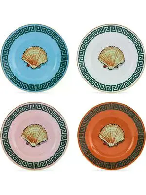 GINORI 1735 Viaggio Di Nettuno Flat Bread Plates - Blue