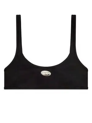 DIESEL® Oval D Logo Plaque Bikini Top - Black