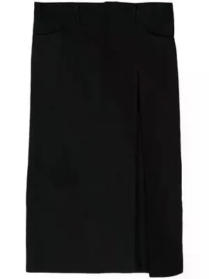 Yohji Yamamoto Side-slit Denim Maxi Skirt