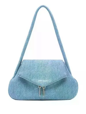 Amina Muaddi Gemini Suede Shoulder Bag