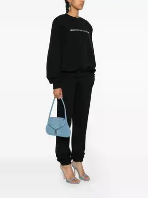 Amina Muaddi Gemini Suede Shoulder Bag