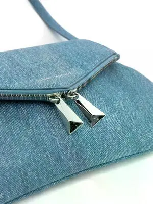 Amina Muaddi Gemini Suede Shoulder Bag