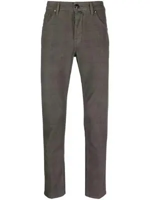 Jacob Cohen Mini Check-print Skinny Trousers - Brown