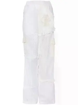 CAVIA Panelled Broderie-anglaise Cargo Trousers
