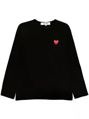 Play Comme Des Garcon Heart-patch T-shirt - Black