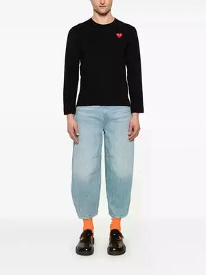 Play Comme Des Garcon Heart-patch T-shirt - Black