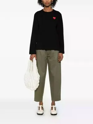 Play Comme Des Garcon Heart-patch T-shirt - Black