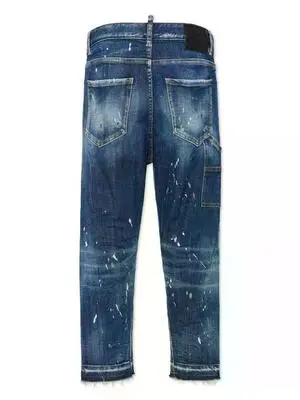 Dsquared2 Ripped Detail Washed Denim Jeans