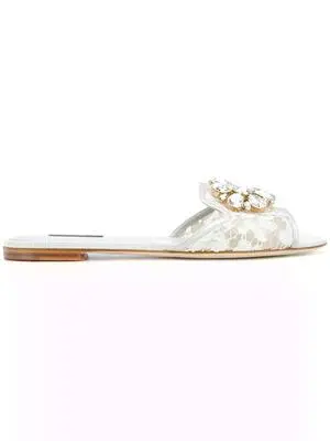 Dolce & Gabbana Bianca Rainbow Lace Sandals - Grey