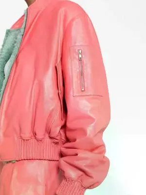 LISKA Shearling-lined Leather Bomber Jacket