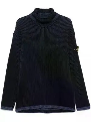 Stone Island Ribbed Virgin Wool Sweater