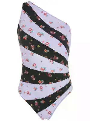 AMIR SLAMA Printed One-shoulder Swimsuit - Multicolour