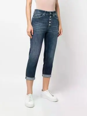 DONDUP Bleach-effect High-waisted Jeans - Blue